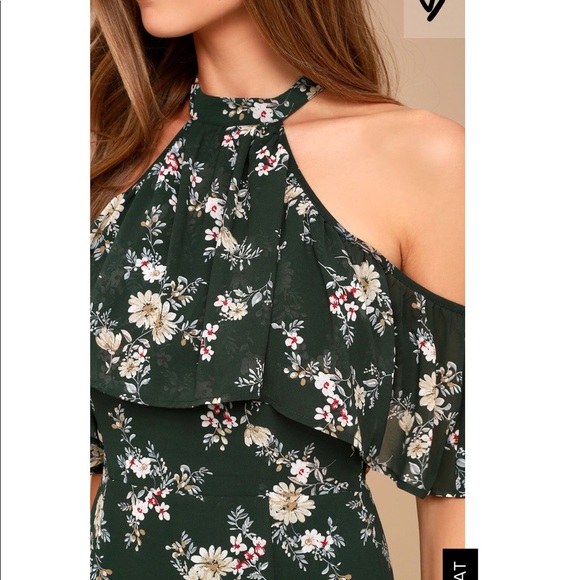 re:named | Dresses | Nwt Renamed Forest Green Floral Print Midi Dress ...